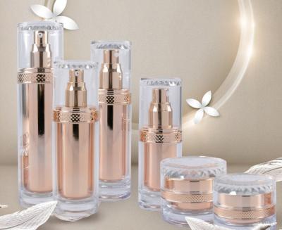 China Round Plastic Acrylic Luxury Cosmetic Cream Lotion Pump Bottle 50ml for sale