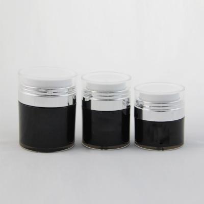 China Silver Black PP Durable Skincare Jar / Caps 15ml 30ml 50ml for sale