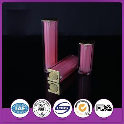 China 15ml 0.5oz Square PMMA Airless Plastic Lotion Bottles With Aluminum Snap On Cap for sale