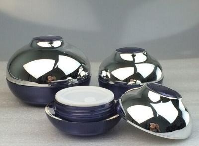 China 50g Luxury Purple Cosmetic Packaging Set Acrylic Cosmetic Cream Jar And Bottle for sale