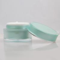 China Empty Green Face Cream Acrylic Cosmetic Jar 30g With Skin Care Cream for sale