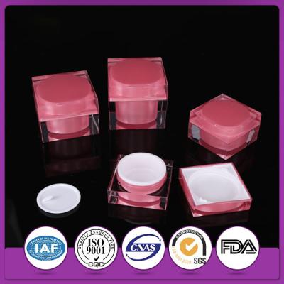 China Empty Acrylic Skincare Plastic Double Wall Cosmetic Packaging Jar 20G With Screw Lids for sale