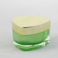 China 15G Green Irregular Acrylic Plastic Cream Jar For UV Gel Cosmetic Packaging for sale