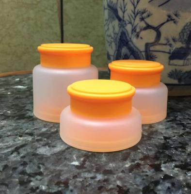 China 30g Cream PP Frosted Jar Orange Eco Friendly Plastic Cosmetic Jars for sale