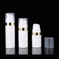 China 15ml White Airless Pump Bottle With Gold Line Cap For Lotion Cream Packaging for sale
