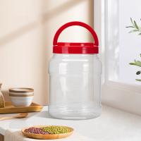 China Clear Food Container Empty PET Plastic Jars With Aluminum Lids 2500ml for sale