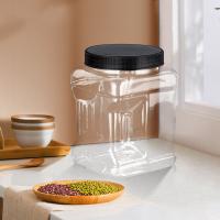 China 1800ml Clear Plastic PET Food Honey Jars Scrub Body Butter Container Jar With Lids for sale