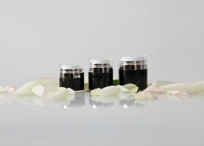 China 30ml 50ml Men Cosmetic Cream Jars Airless Pump Plastic Round Hot Stamping for sale