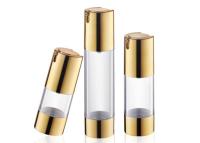 China Matte Silver Acrylic Cosmetic Airless Bottle , 1oz 3oz Gold Lotion Pump Spray Bottle for sale