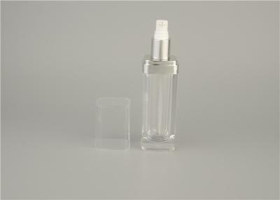 China Transparent Pump Cosmetic Lotion Bottles Custom Plastic 30ml For Emulsion for sale
