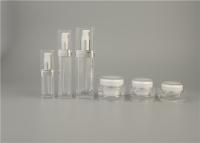 China Top Quality Empty Round transparent Plastic Lotion Bottle With Dispenser Pump For Face Cream Sets 30ml 50ml 100ml for sale