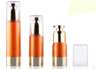 China Shiny Gold AS 50ml Plastic Cosmetic Jars , Facial Airless Dispenser Bottles for sale
