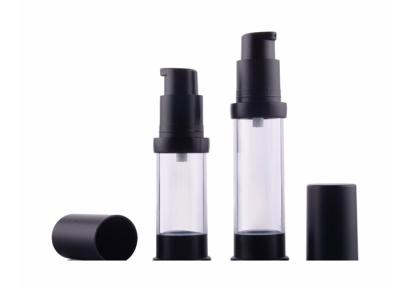 China Plastic Small Airless Cosmetic Bottles 5ml 10ml Black Refillable With OEM for sale