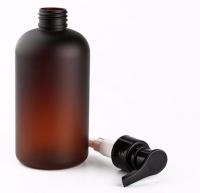 China Round Matte Amber Plastic Cream Containers , 200ml Shampoo Pet Plastic Lotion Jars for sale
