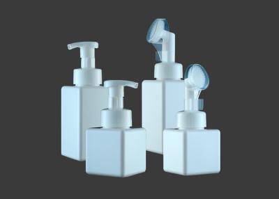 China Body Lotion 250ml PET Plastic Bottles White Clear Square Cream With Foam Pump for sale