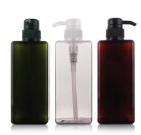 China Clear Square 250ml Pet Plastic Jars , Custom Color Empty Plastic Shampoo Bottles for sale