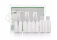 China Empty 5pcs Plastic Travel Bottle Set Cosmetic Packaging Custom Color ISO9001 for sale