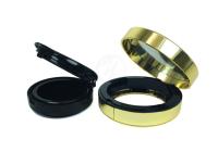 China Black Round Empty Cosmetic Compact Containers Powder Case Packaging for sale
