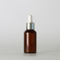 China 50ml Amber Pet Plastic Jars , Cosmetic Small Plastic Bottles Round Shape for sale