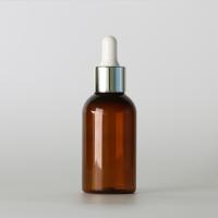 China 70ml Oil Pet Plastic Bottles Amber Color Refillable With Liquid Dropper Cap for sale