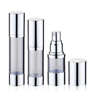 China Round Empty Airless Cosmetic Bottles 15ml 30ml 50ml Customized Color for sale