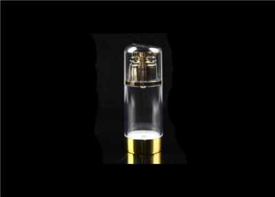 China Shiny Gold Airless Cosmetic Pump Bottle / 20ml 30ml Cosmetic Travel Bottles for sale