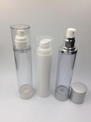 China Cosmetic Packaging Airless Cosmetic Bottles 30ml - 150ml White Color for sale