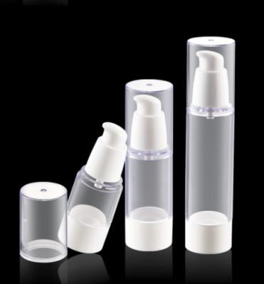 China Luxury Plastic Airless Cosmetic Bottles 30ml 50ml 80ml Silkscreen Print for sale