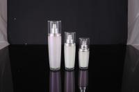 China Acrylic Flower Cap Cosmetic Serum Bottle , UV Coating Small Empty Jars for sale