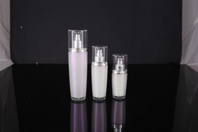 China Acrylic Flower Cap Cosmetic Serum Bottle , UV Coating Small Empty Jars for sale