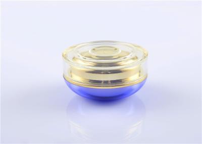 China 15g 30g Blue Plastic Cosmetic Jars , Clear Outer Cap Airless Cosmetic Containers for sale