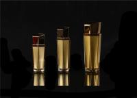 China 15ml 30ml 50ml 100ml Red Cosmetic Lotion Bottle With Shiny Goldern Pump And Clear Plastic Cap for sale