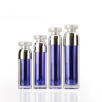 China Purple Lotion Airless Pump Bottle Plastic PP Double Walled Plating For Cosmetics for sale