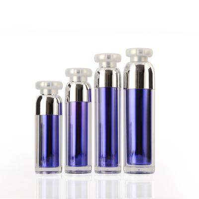 China Purple Lotion Airless Pump Bottle Plastic PP Double Walled Plating For Cosmetics for sale