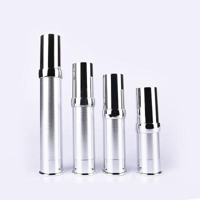 China Silver Color Airless Cosmetic Bottles Airless Pump Container For Personal Care for sale