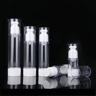 China Skin Care Makeup Pump Bottle Empty Cosmetic Bottles White Clear Color ISO90001 for sale