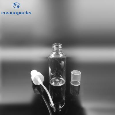 China Transparent Plastic PET Airless Cosmetic Bottles 15ml 30ml 50ml 60ml HJ-706 for sale