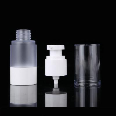 China Frosted Plastic Airless Cosmetic Bottles Makeup Pump Bottle AS Material for sale
