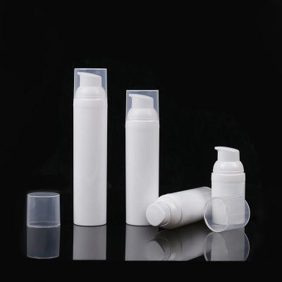 China Frosted Cap Acrylic Airless Cosmetic Bottles With Pump White Color ISO9001 for sale