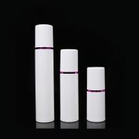 China Luxury Hot Stamping Airless Cosmetic Bottles Empty White Acrylic Material for sale