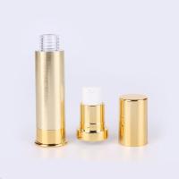 China Luxury Gold Plating Airless Lotion Bottle 5 / 10ml Small Cosmetic Containers for sale