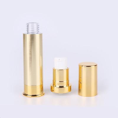 China Luxury Gold Plating Airless Lotion Bottle 5 / 10ml Small Cosmetic Containers for sale