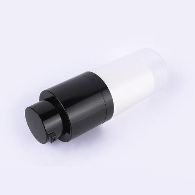 China Forsted 15ml 30ml 50ml Plastic Bottles For Cosmetics With Black Pump PMMA Material for sale