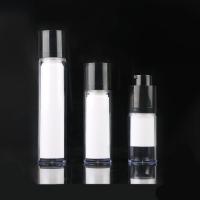 China Transparent Airless Cosmetic Bottles Luxury Pump Bottle With Black Pump for sale