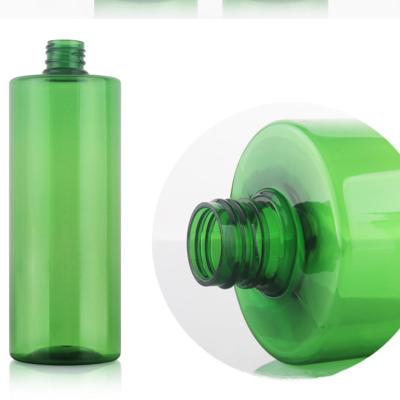 China 500ML Spiral PET Clear Liquid Pump Bottle Flat Shoulder for sale