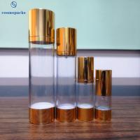 China Gold Plating Airless Cosmetic Bottles 30ML 50ML 80ML 100ML 120ML for sale