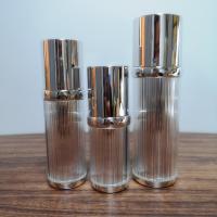 China Personal Care Acrylic Ribbed Plating Airless Cosmetic Bottles for sale