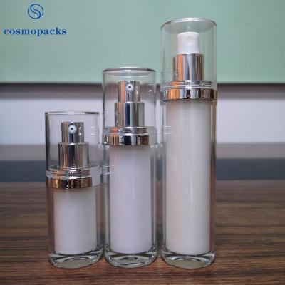 China Double Walled Acrylic Plating PMMA Airless Dispenser Bottles for sale