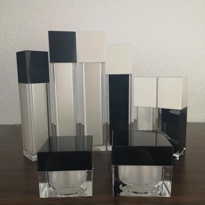 China Square Acrylic 100ml 120ml PMMA Vacuum Lotion Bottle for sale