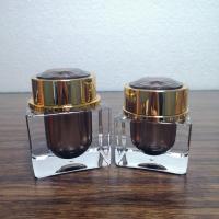 China High quality 15g 30g 50g brown plastic PMMA acrylic glod plating cream jar supplier cosmetic packaging for sale